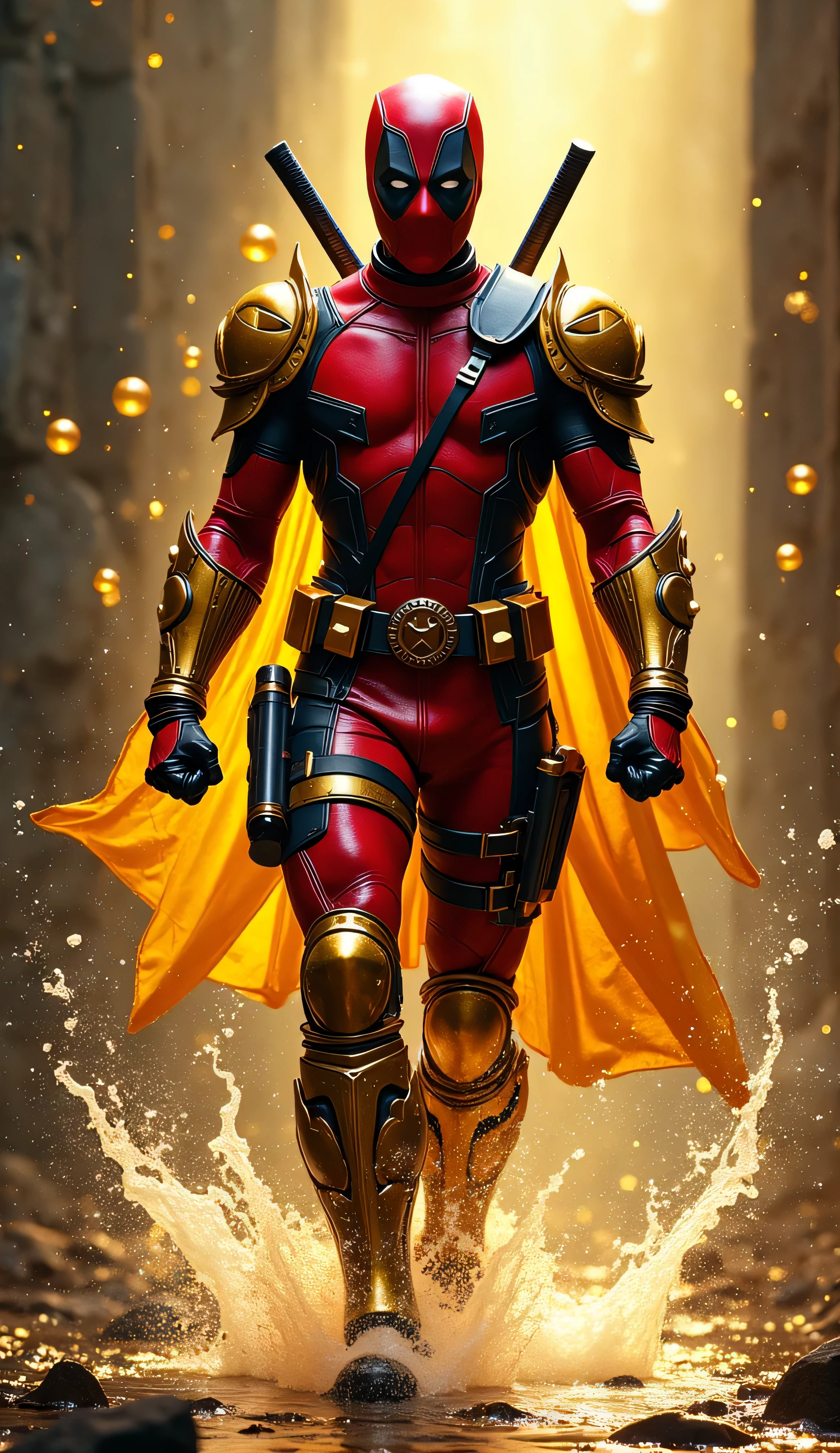 The dynamic depiction of Deadpool reimagined as a Ghisyanki warrior in ...