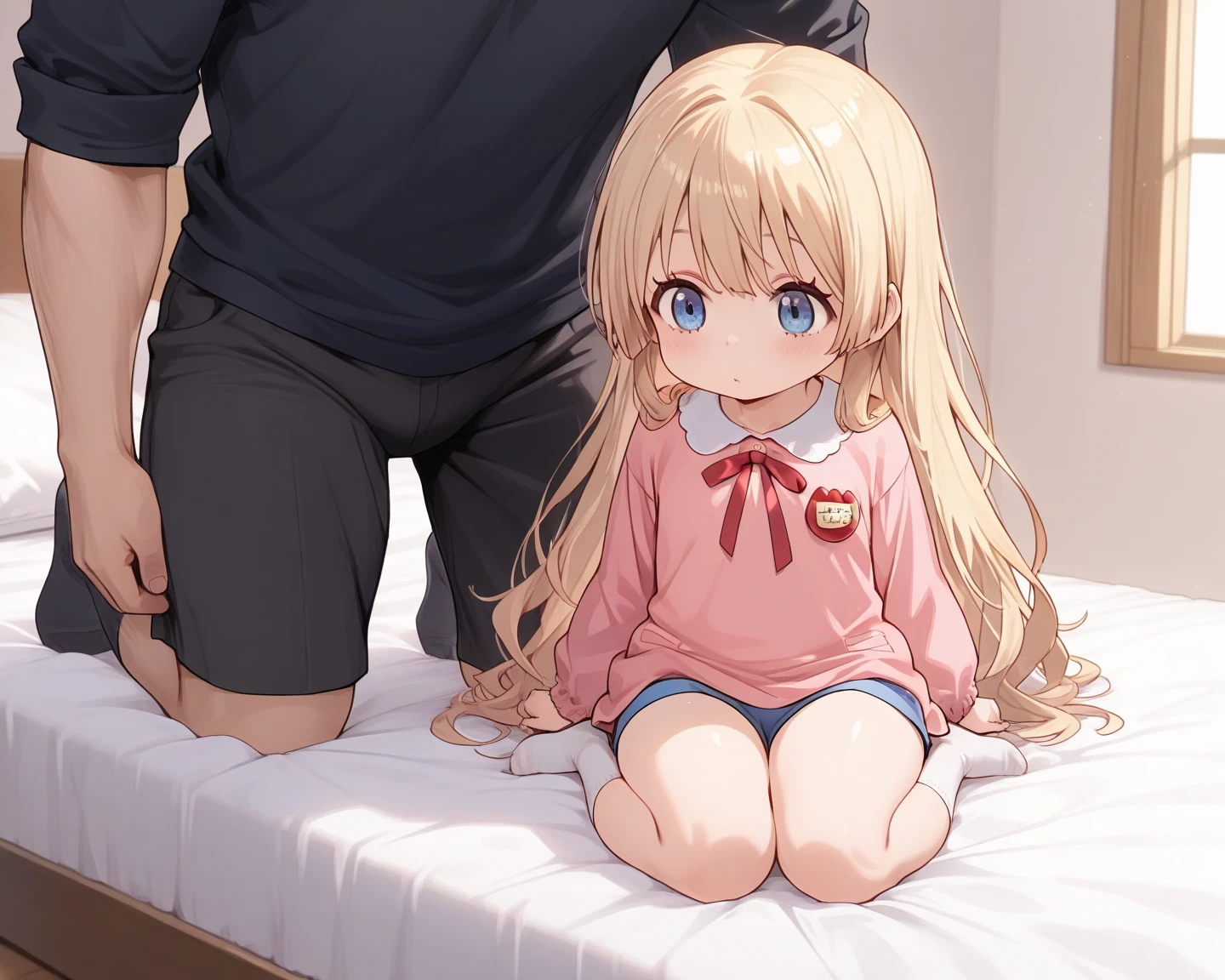 Extremely detailed,A beautiful kindergarten girl and her 2-meter father ...