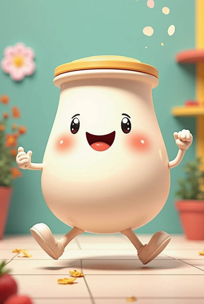 Make a yogurt walking with your arms animated - SeaArt AI