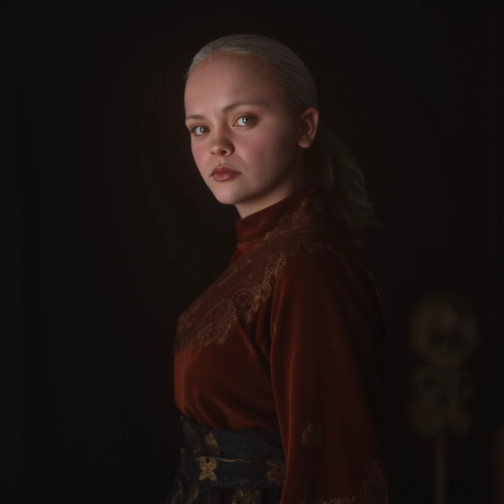 Straight faced woman with pinned up, intricatley braided, Targaryen ...