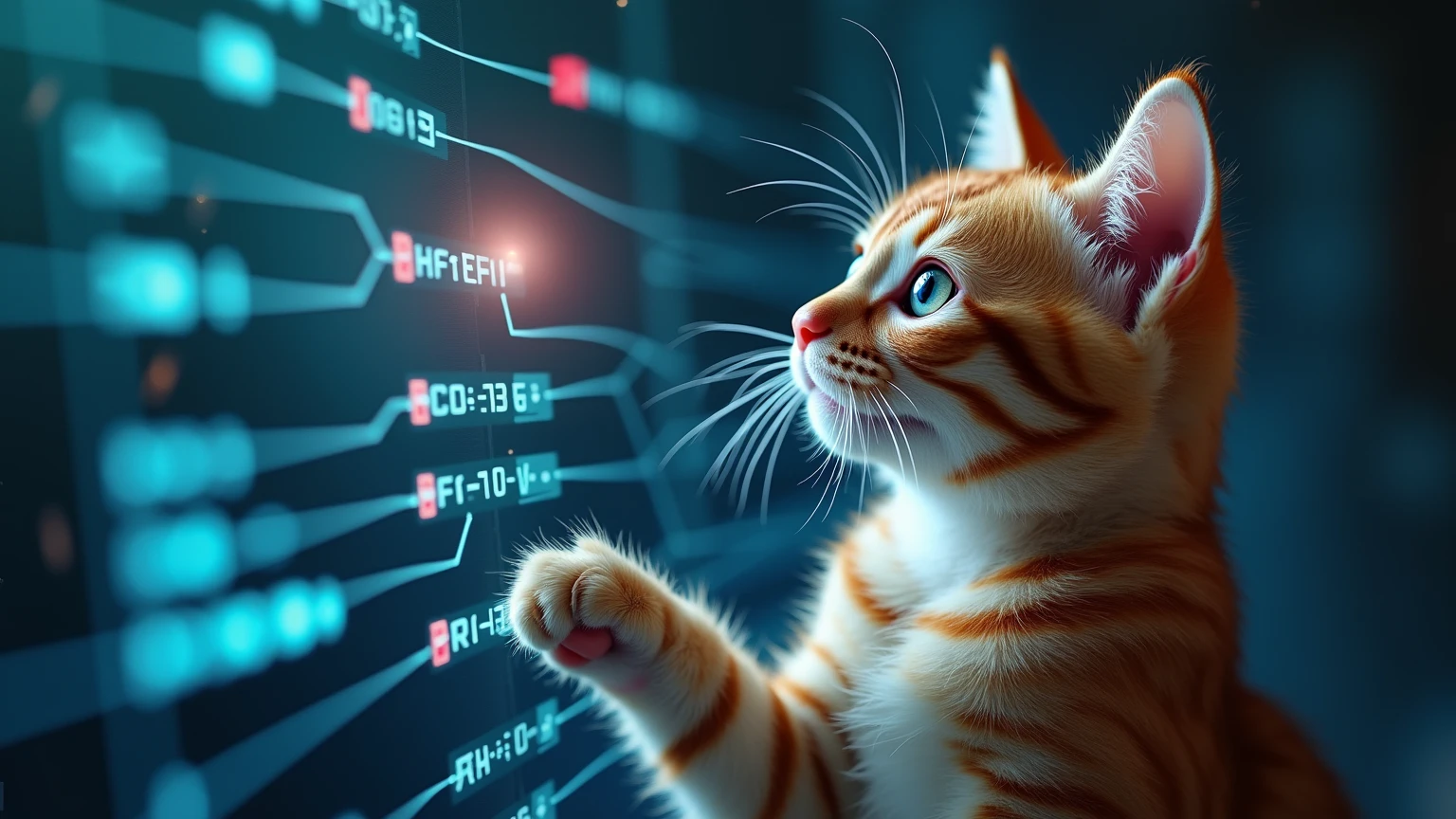 Ultra-realistic, photorealistic, adorable cat, curious expression ...