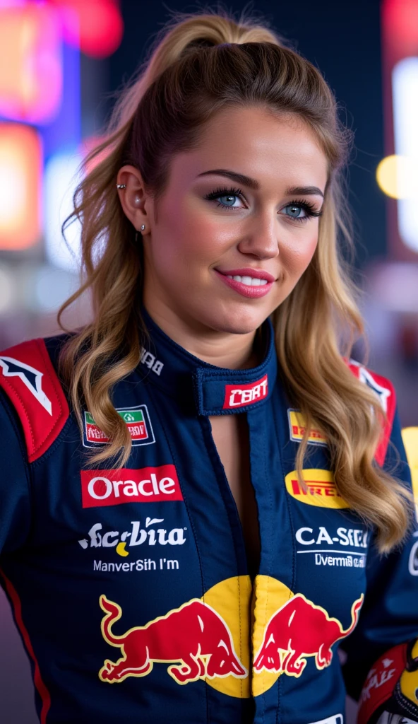 Extreme photorealism, female Red Bull Racing 2025 official driver ...