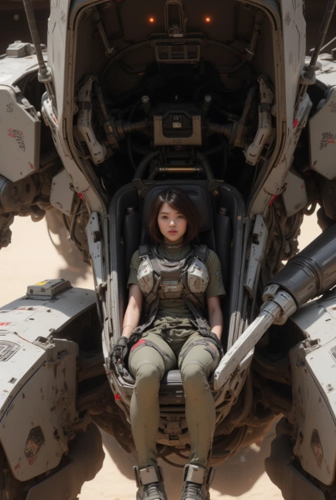 Realistic representation、a giant ground combat robot weapon that looks ...