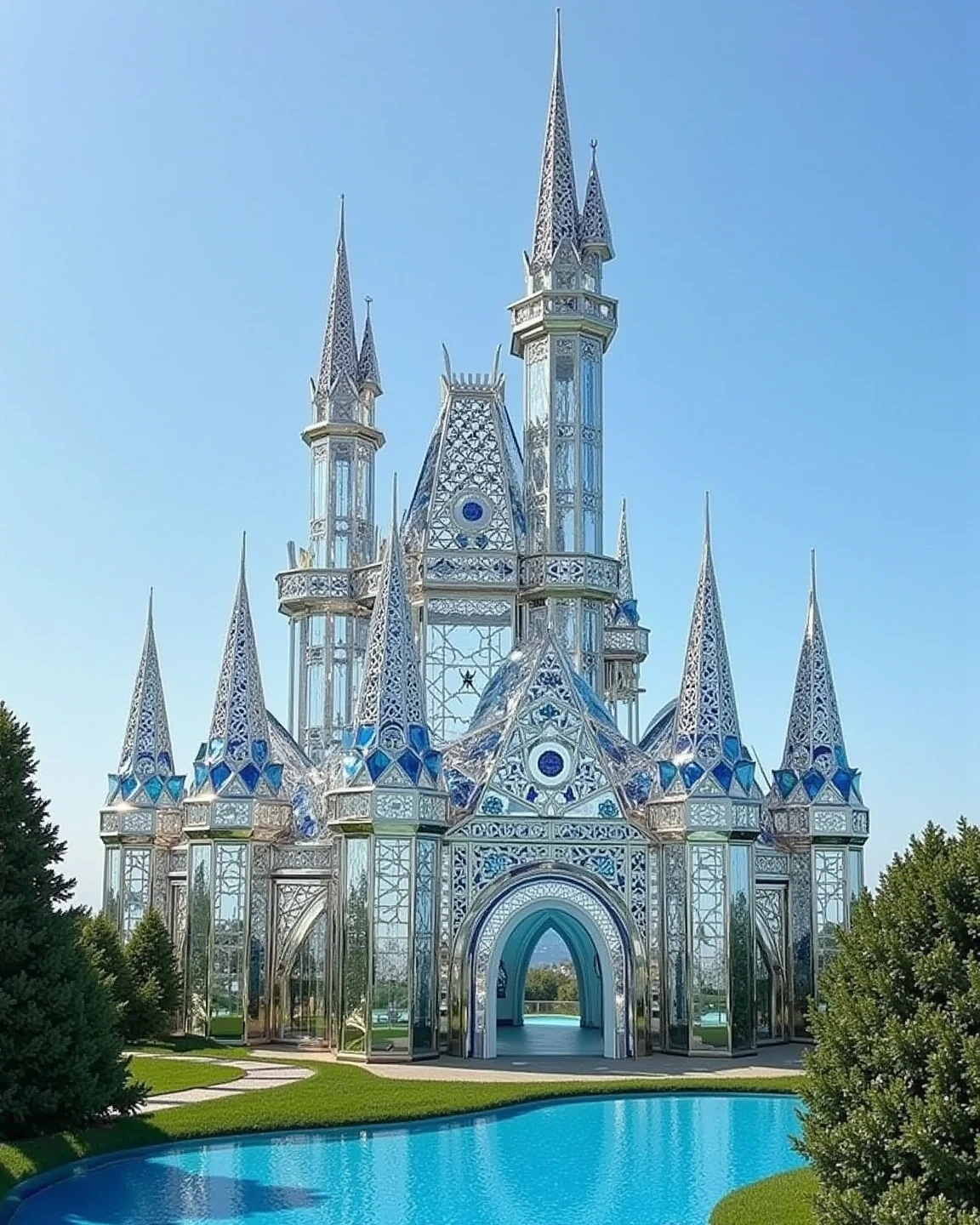 Cinderella castle made of glass、Exquisite craftsmanship、Beautiful ...