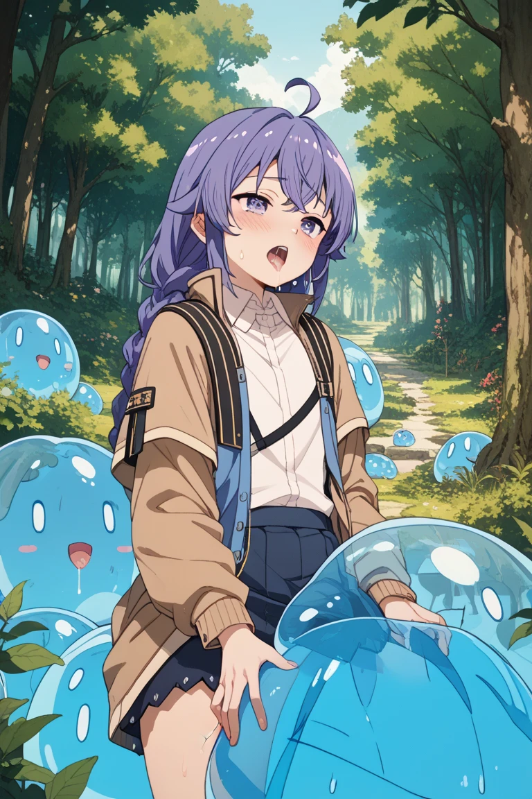 Roxy、sex、、blush,forest、saliva trail,,open clothes,many slime sex - SeaArt AI