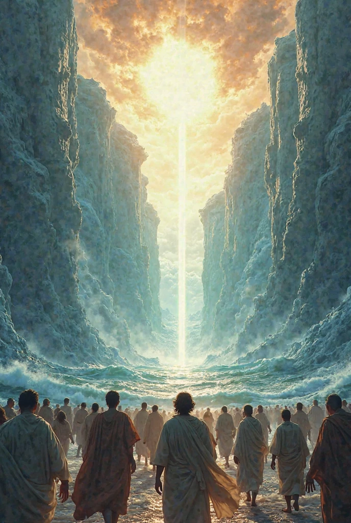 Exodus, God appeared in the sky in the middle of the Red Sea - SeaArt AI