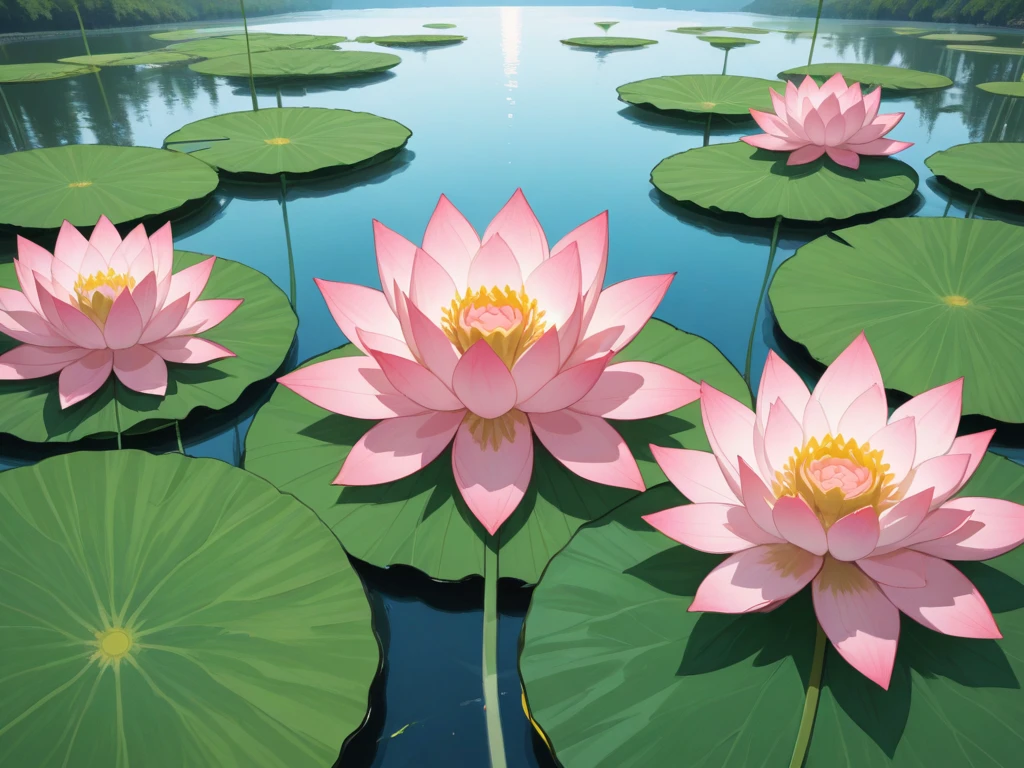 Illustration of a girl turned into a lotus flower. Her hair is short ...