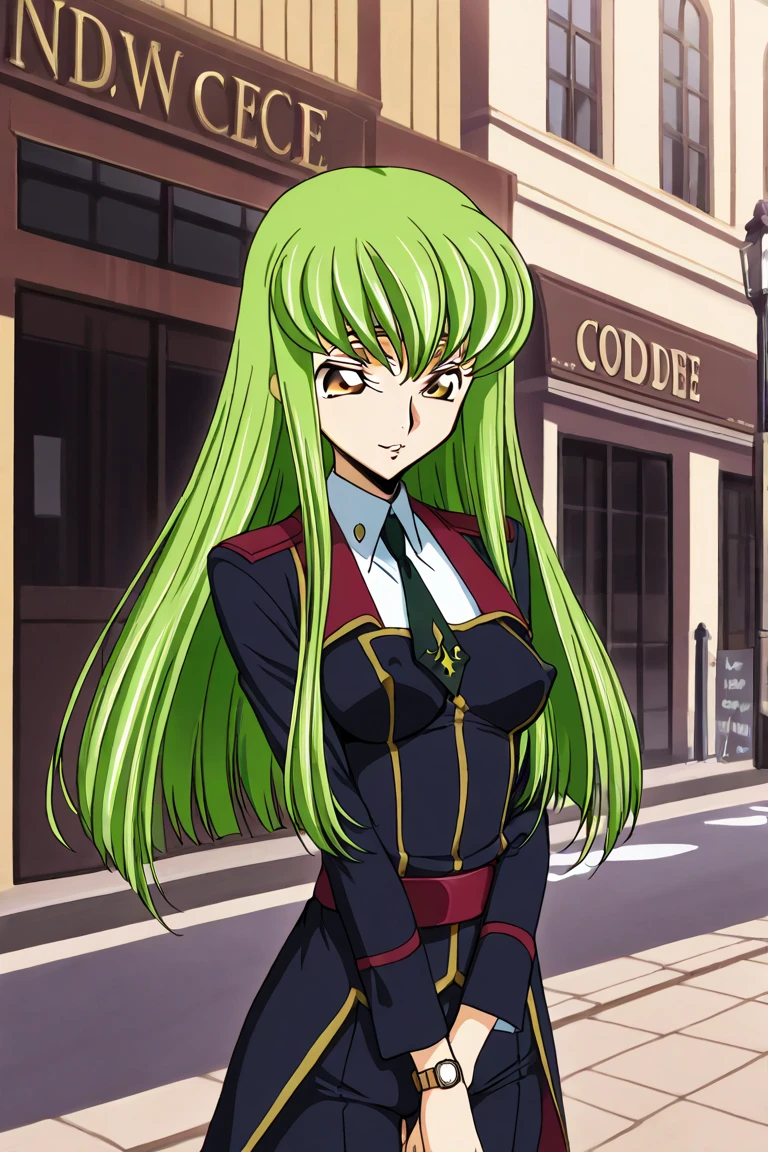 Code Geass、C.C.、uniform、high resolution、green hair, Yellow Ime - SeaArt AI