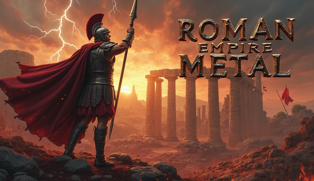 Create a dramatic and intense cover image depicting a Roman legionnaire ...