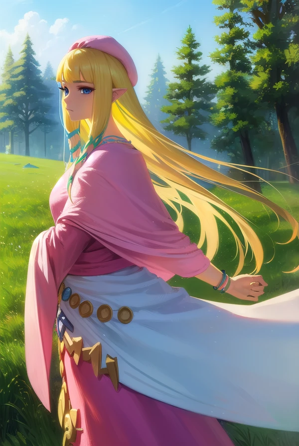 princess Zelda , Zelda Cielward Sword, blond hair, yeux bleus - SeaArt AI