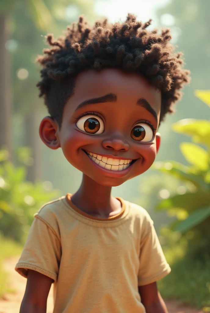 Souley (younger brother of Aminata) : 13- boy, vif, curieux, en short ...