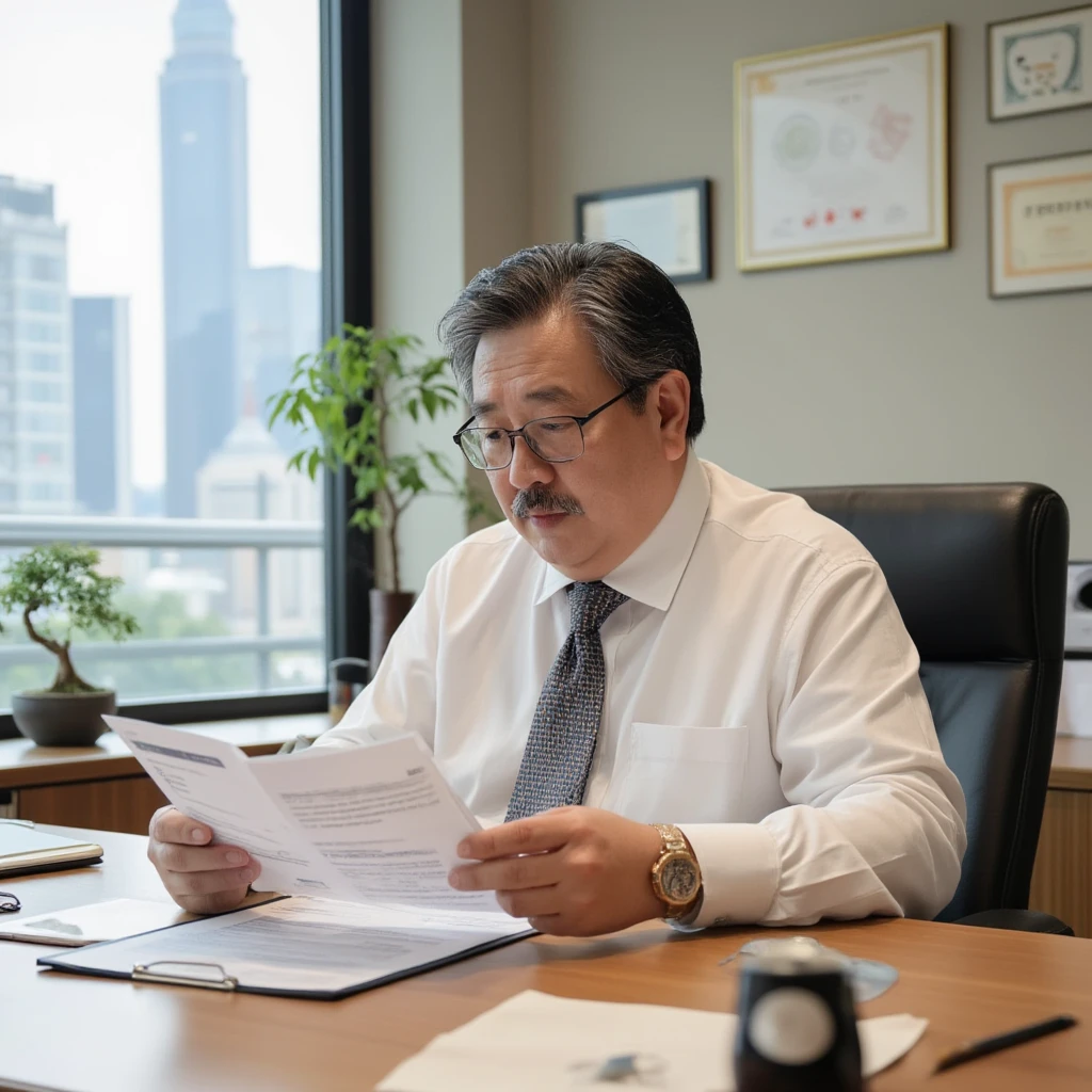 Front face,A distinguished 60-year-old Japanese executive with a well ...