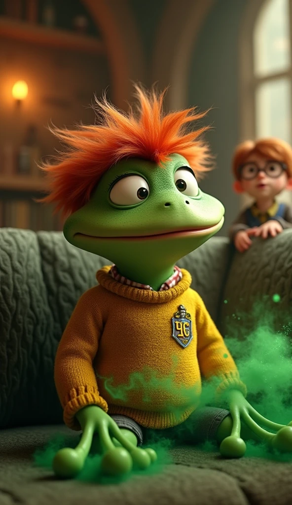 “A cute cartoon version of Ron Weasley as a halfway transformed into a ...