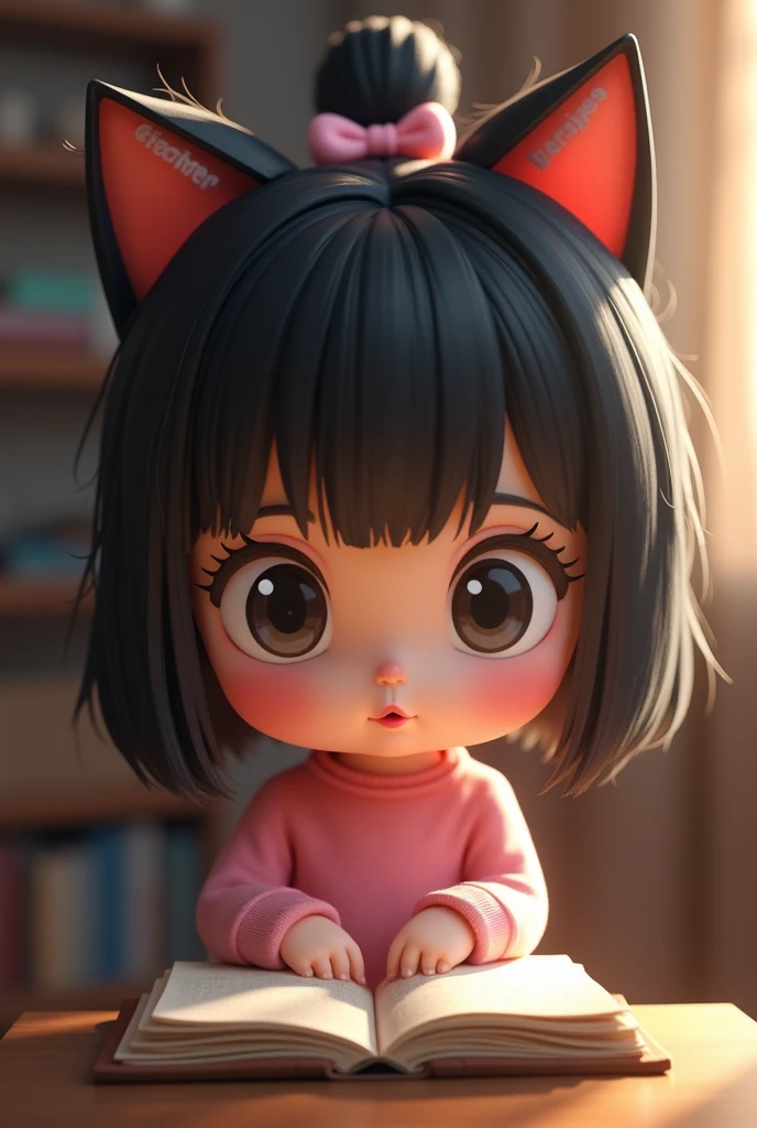Cute in 3D Chibi with soft light and shadow details on her face - SeaArt AI