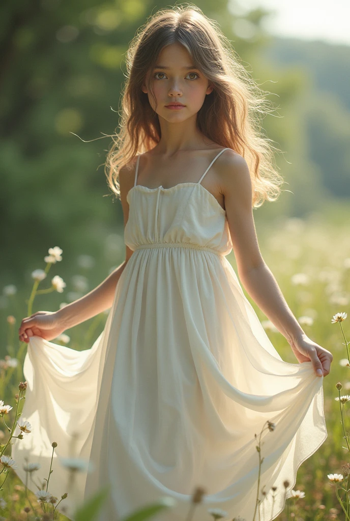 Create a girl in white dress real photo - SeaArt AI