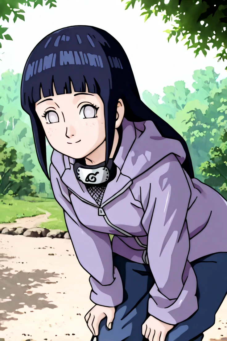 1girl,solo,looking at viewer,smile,Hinata Hyuga,long hair,blunt bangs ...