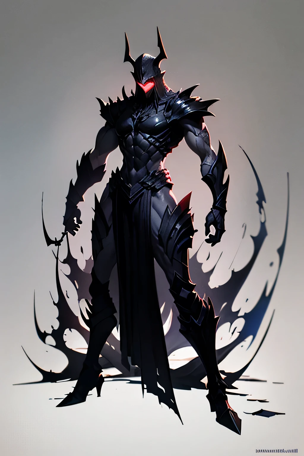 Generate a Concept art in digital drawing, full body. cursed general ...