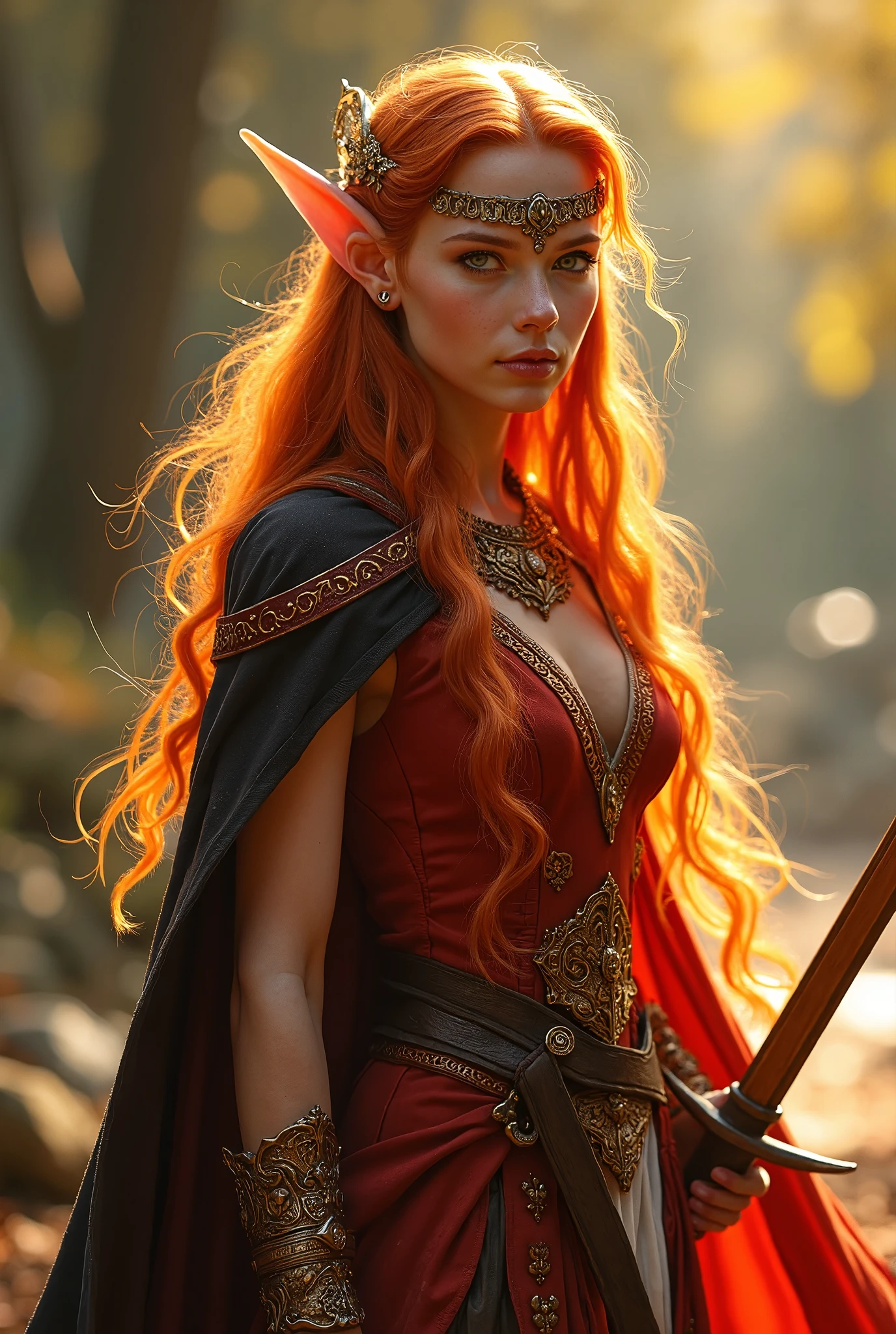 Getting there, the two boys saw an elf already training with wooden swords on th - SeaArt AI