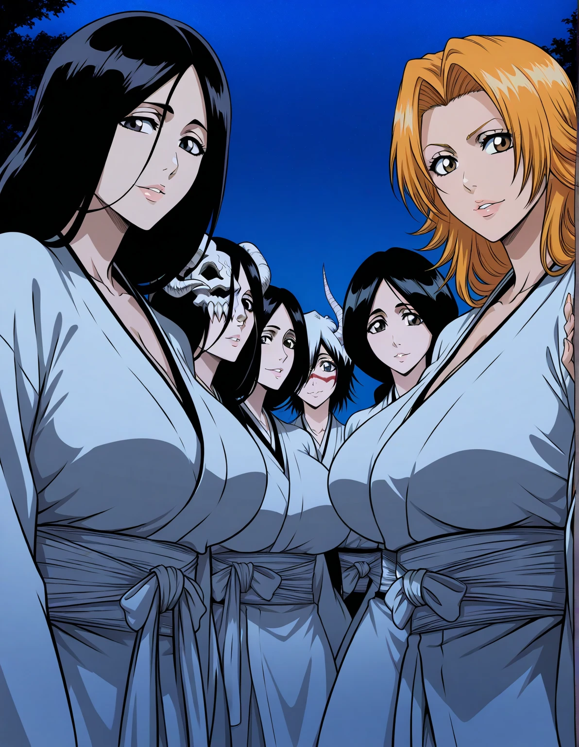 Bleach art style, desaturated colors, detailed description, night ...