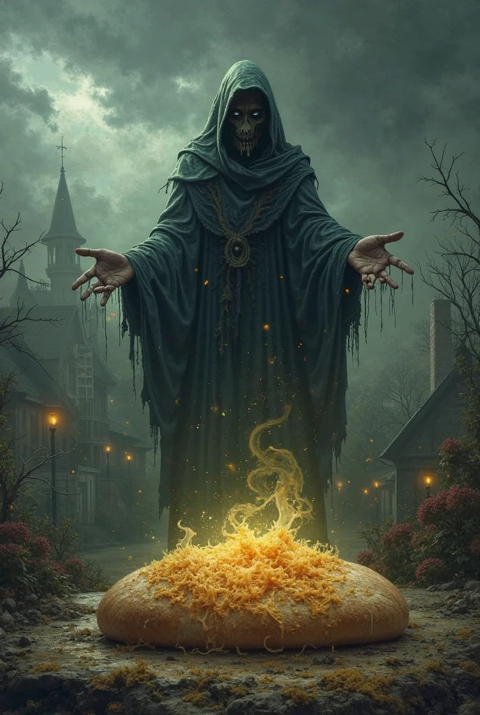 "Concept art showing two sides of the theory: one half showing a cursed ...