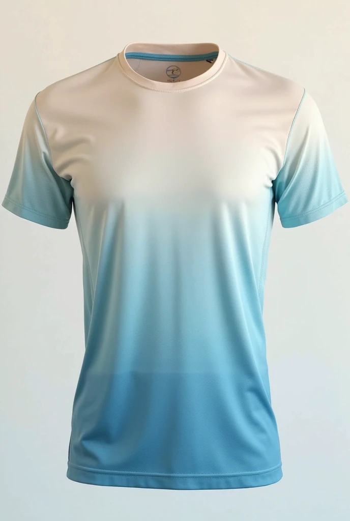 Generate a sports shirt with a gradient between beige and blue - SeaArt AI