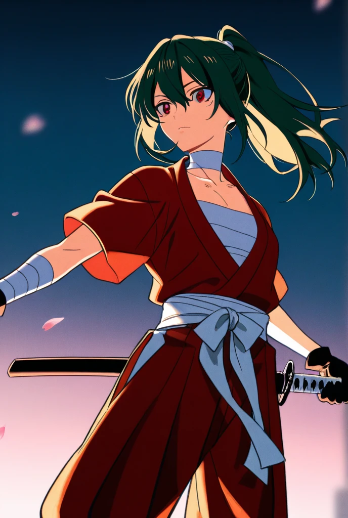 picture of a female samurai with a sword removed from the scabbard ...