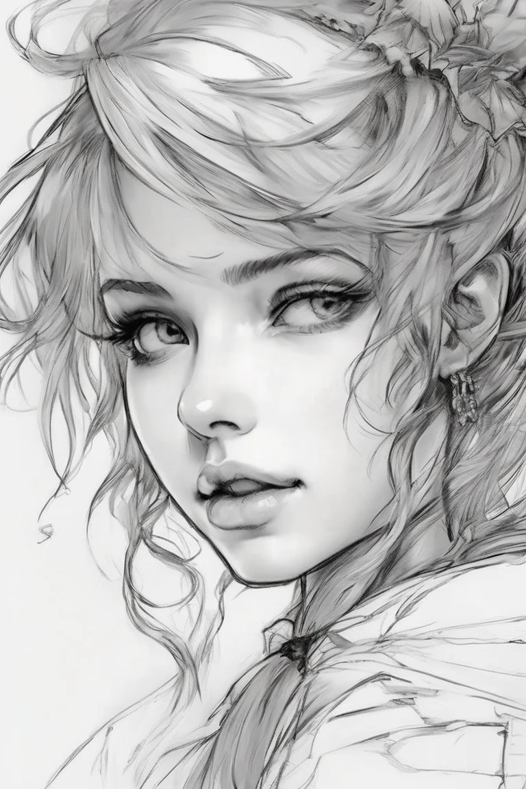 Anime line art, by Anna Razumovskaya, sketch, best quality, masterpiece ...