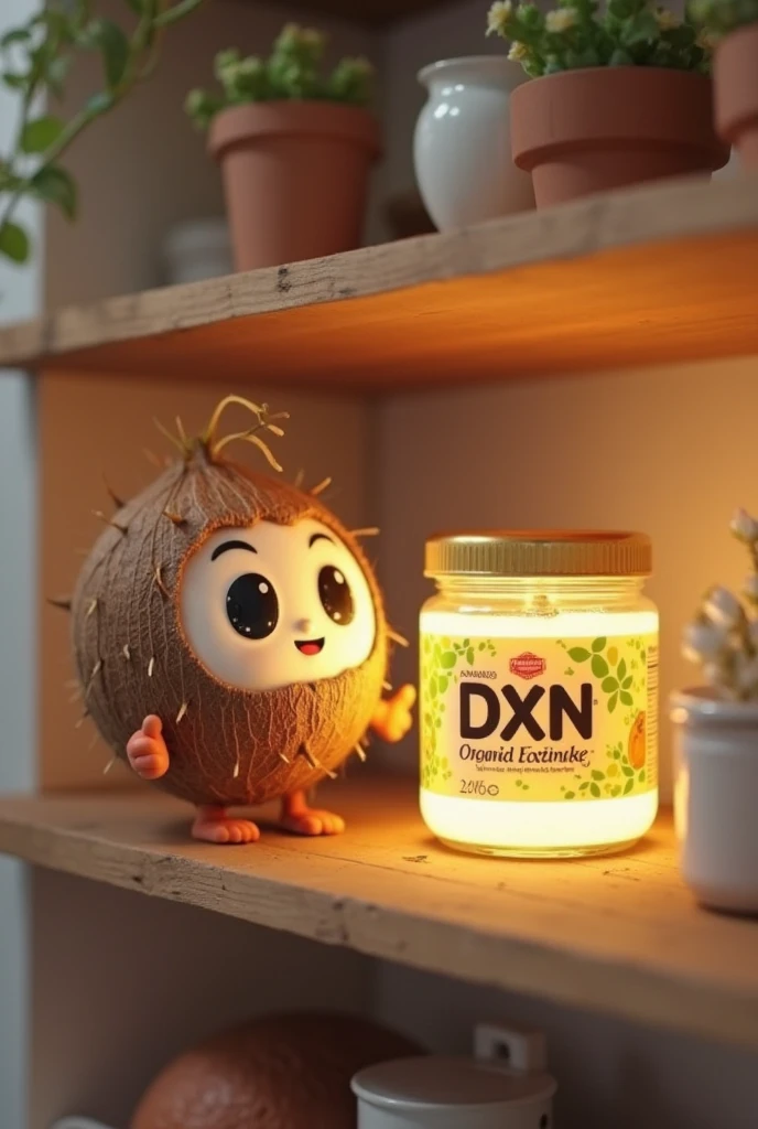 > A tiny cartoon coconut character with big eyes and a smile discovers ...