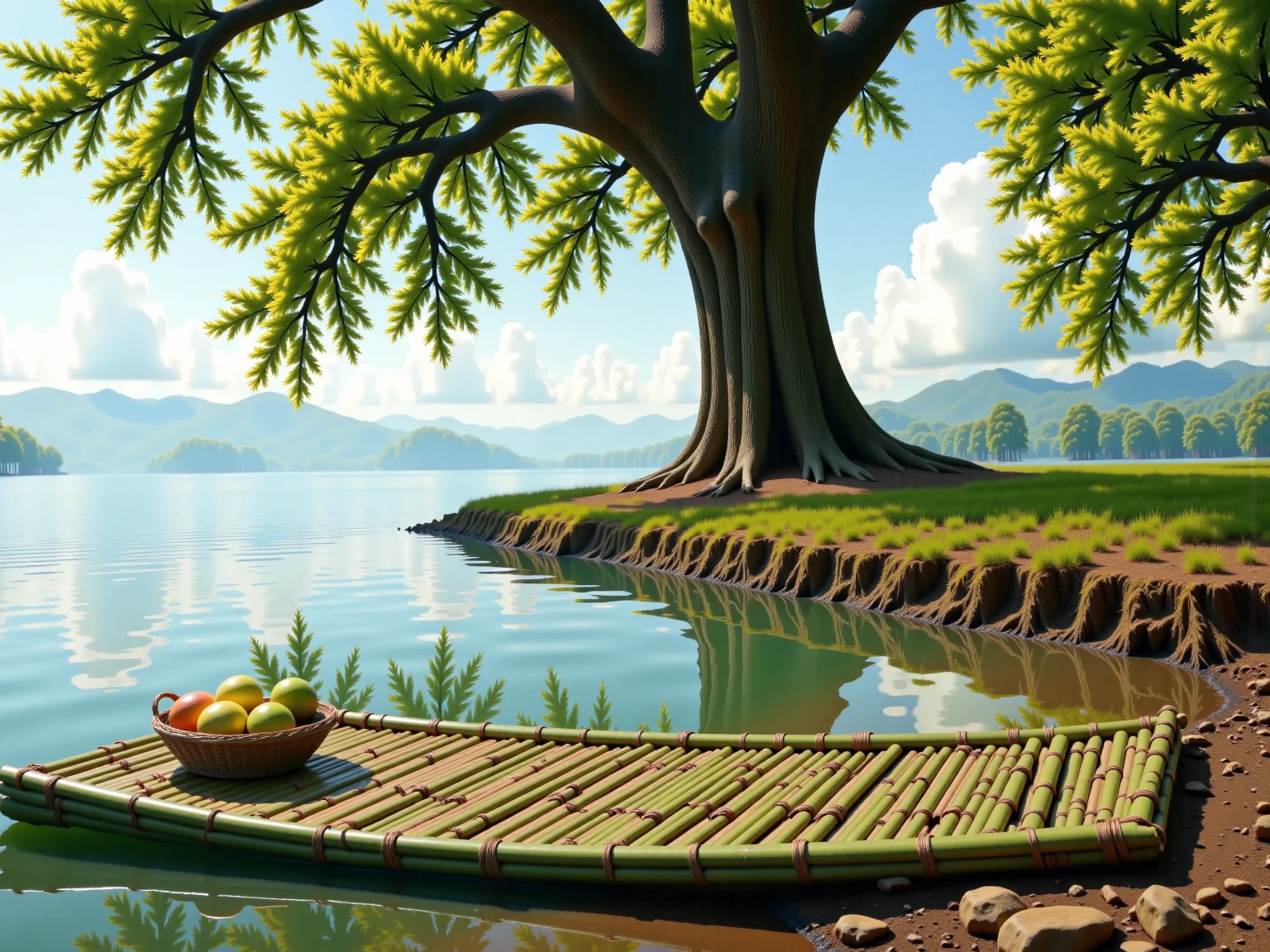 (16K Realistic light and soft shade, distant view, Above the great ...