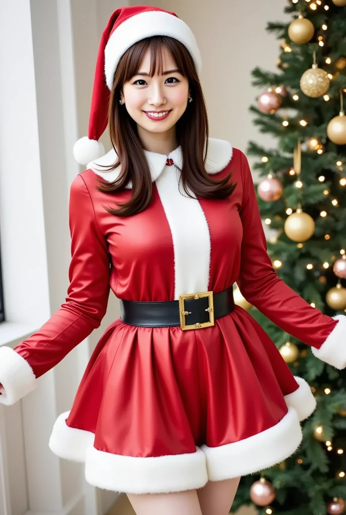 mini skirt Santa 、iridescent metallic red Santa costume、iridescent red ...