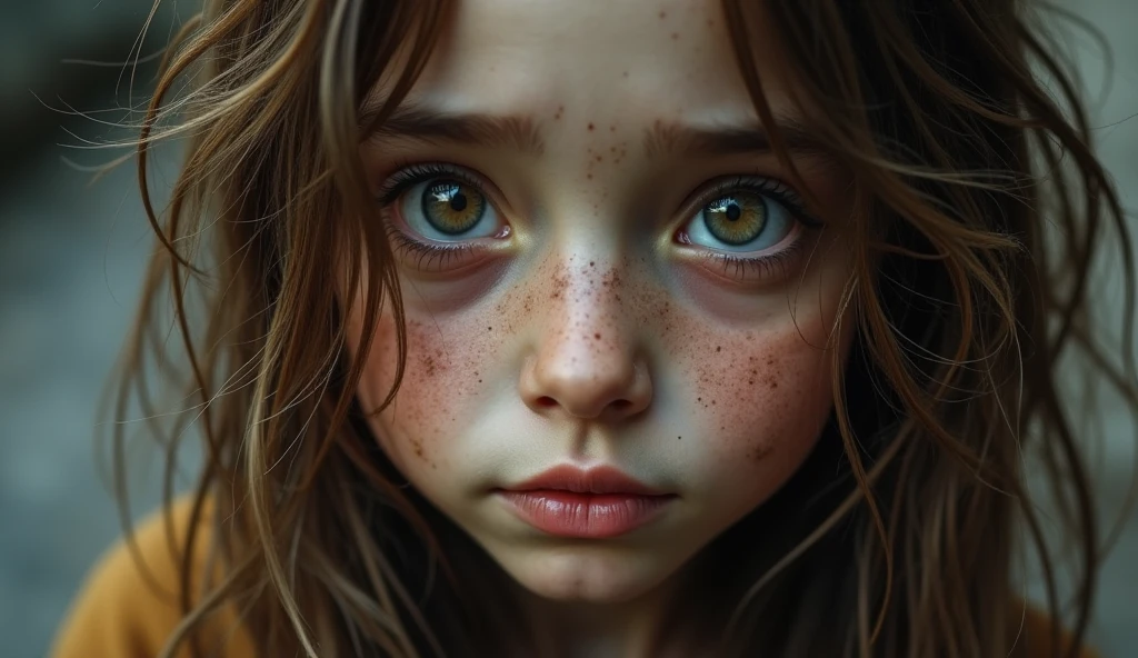 Ultra-realistic close-up of a homeless girl (Isadora Montelli - SeaArt AI