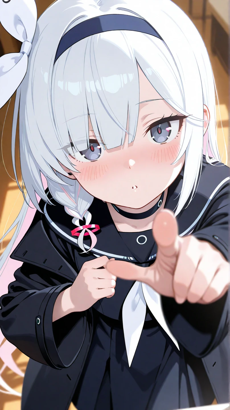 Anime BLUE ARCHIVE, Character Plana, playful facial expression - SeaArt AI