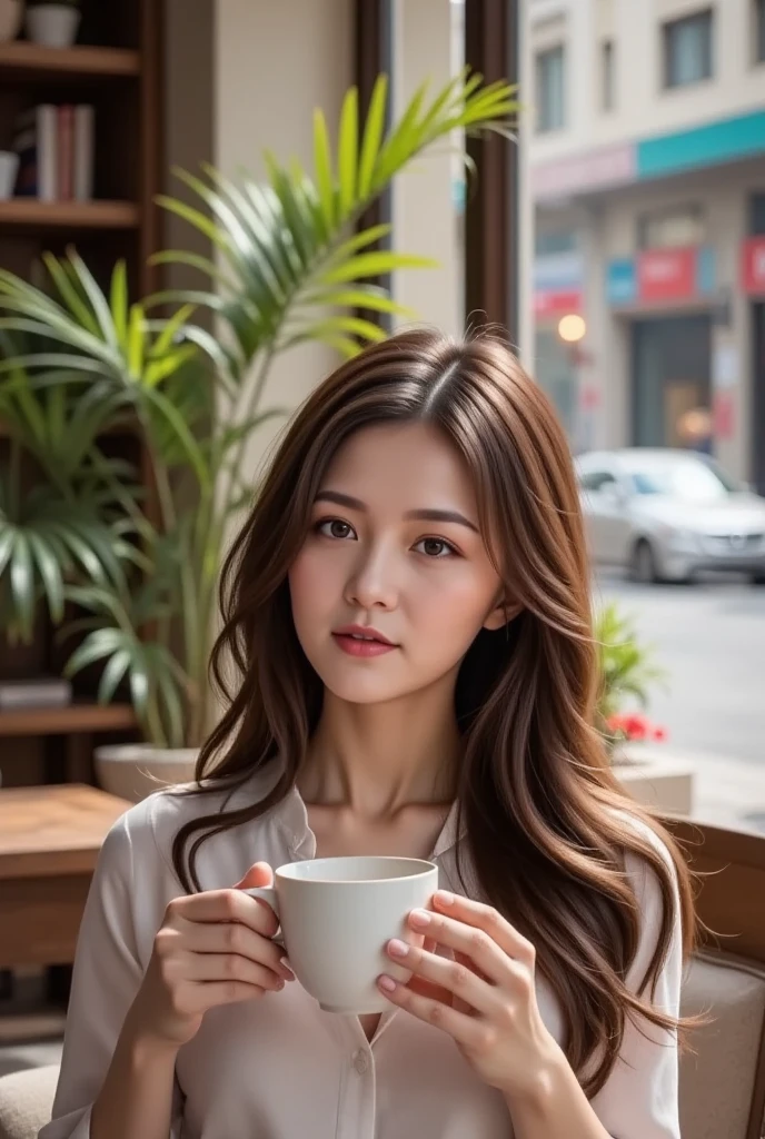 Beautiful young woman, relaxed, casual, elegant, graceful posture ...