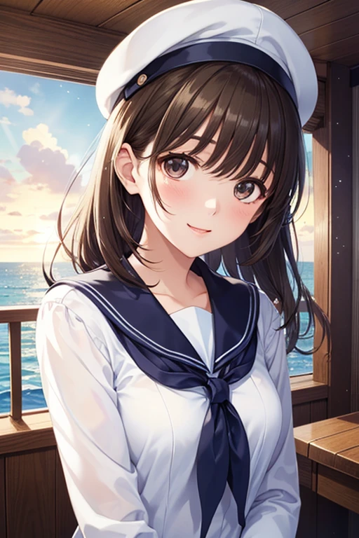 Clear Clear Sky、(On board)、(Person in Sailor Uniform、horizontal cap ...