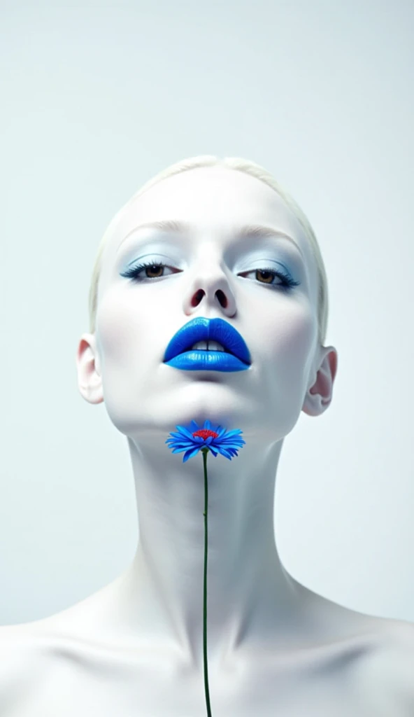The image features a stylized, artistic depiction of a human face ...
