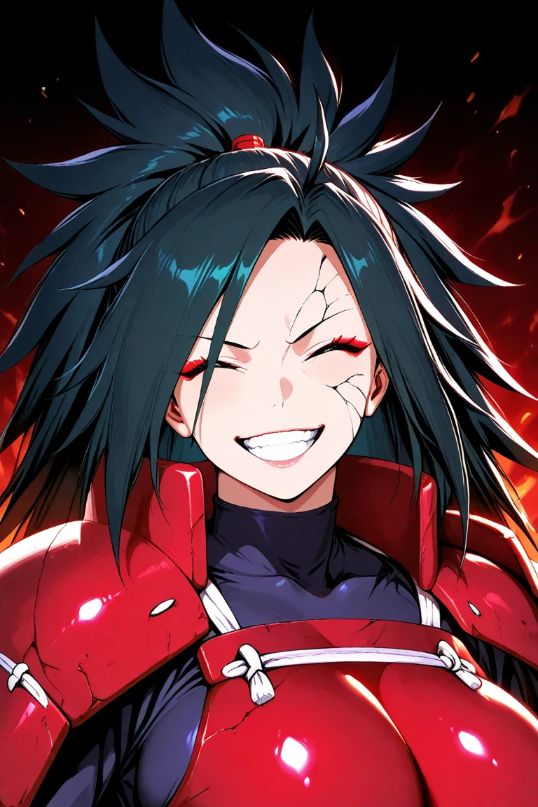 Madara sexy girl, Smiling showing her teeth with her eyes closed ...