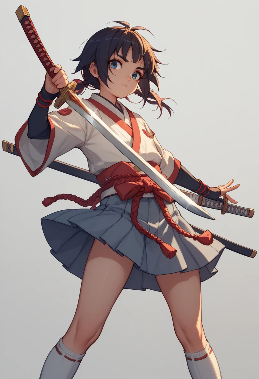 socks、thigh high socks、、 small 、Warrior、samurai、Young girl、Broadsword - SeaArt AI