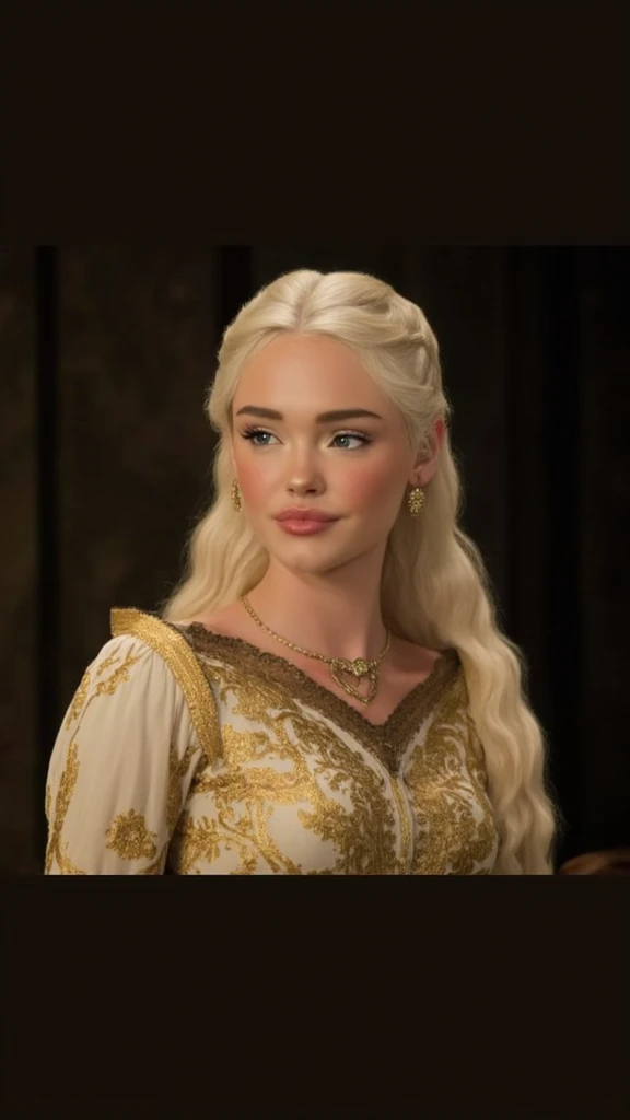 Targaryen woman with long wavy white targaryen hair , a medieval white ...