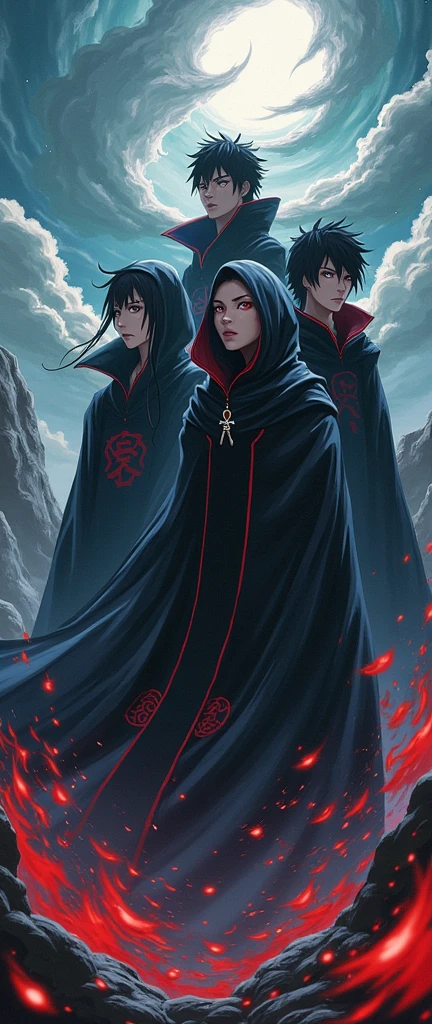 Combining hanabi mlbb characters with Akatsuki outfits - SeaArt AI