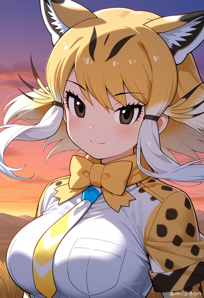 Smilodon (kemono friends), floating hair, medium hair, breasts - SeaArt AI