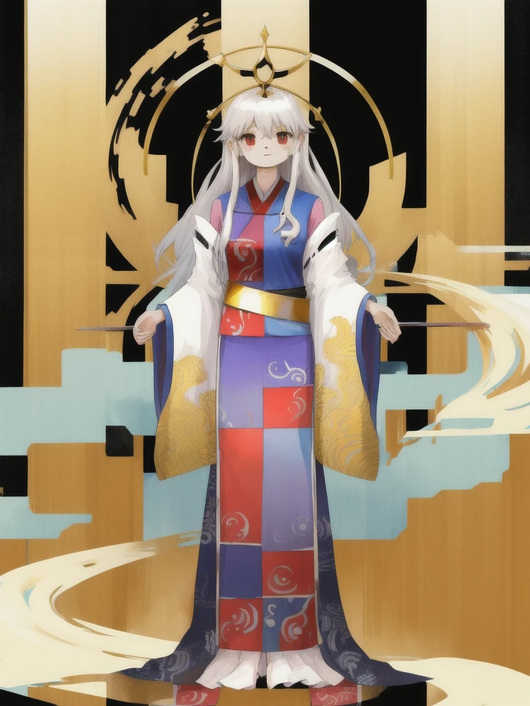 Zun \(style\), long hair, Gold, standing, god々Like, - SeaArt AI