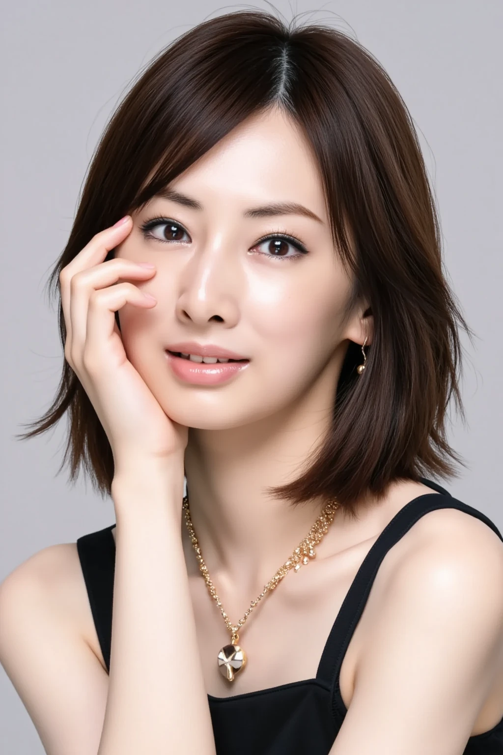 Facial close-up, A high resolution photograph of a Japanese adult woman ...
