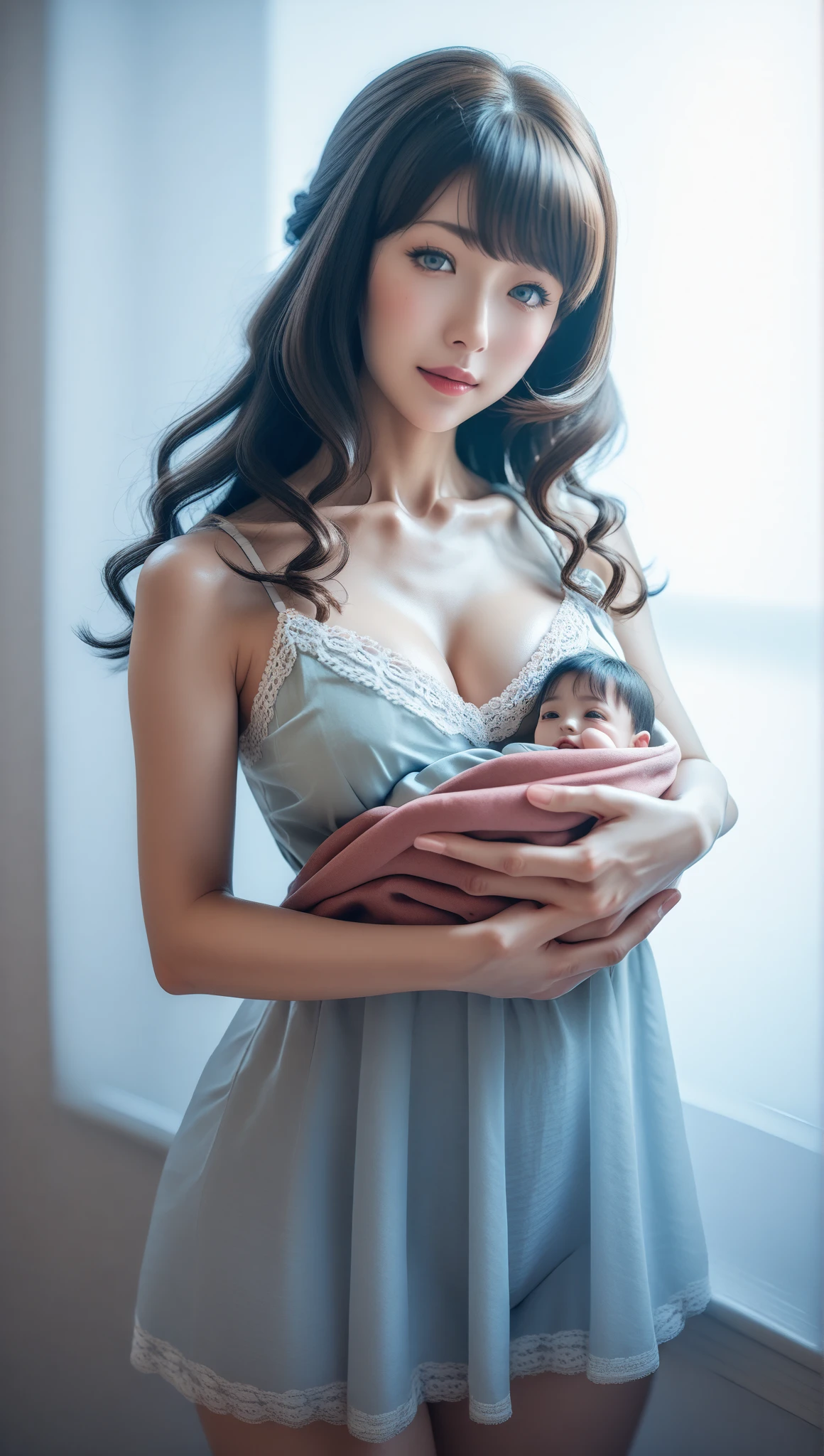 Ayami (ayami) : chemise, thin straps, face, bare shoulders - SeaArt AI