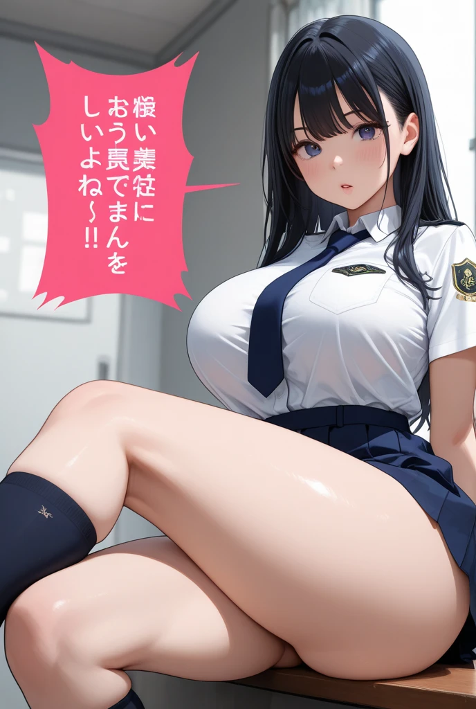 Whiplash、 popup、Big Breasts、 big butt、thighs、ちょっとthighs、JK、uniform - SeaArt AI