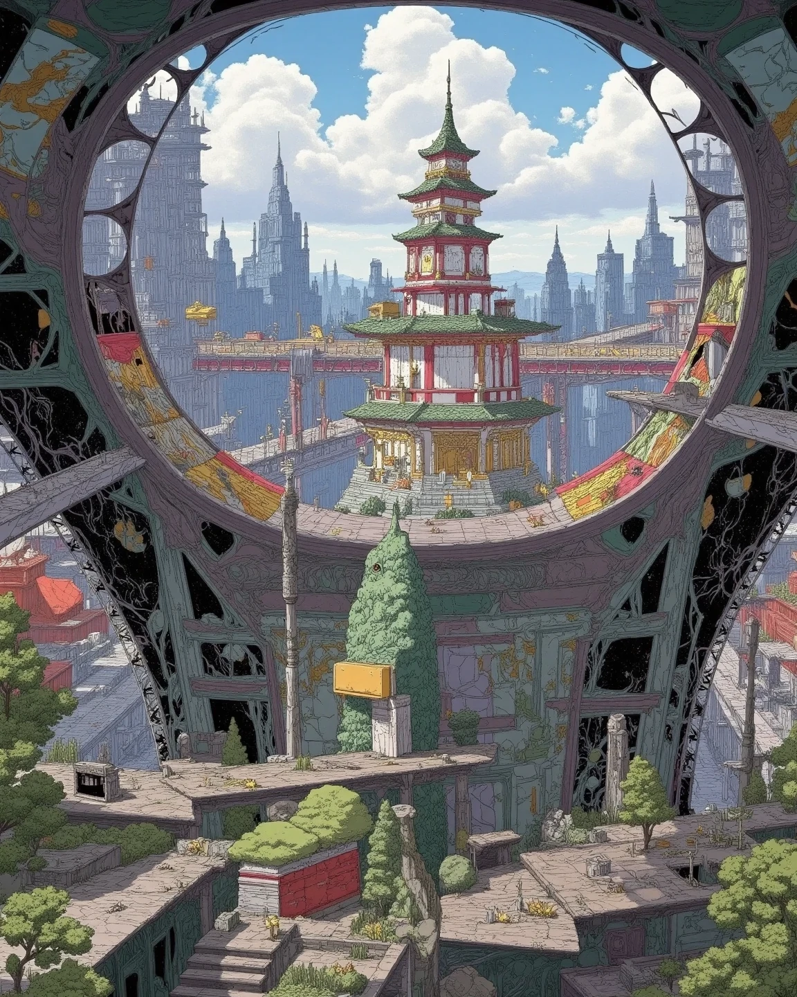 Digital art work on the theme of concrete utopia、Complex and extremely detailed - SeaArt AI