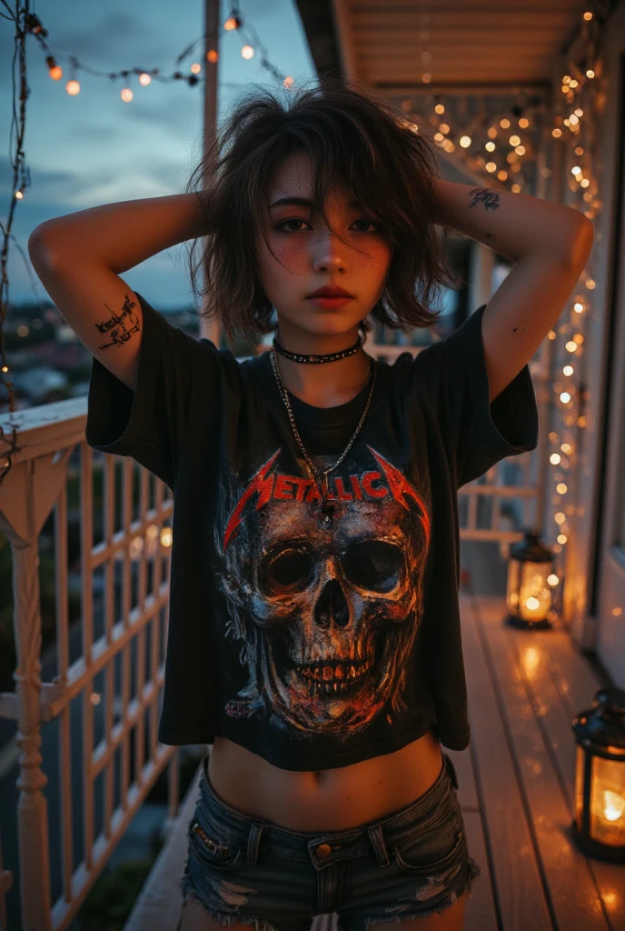 Cute tween sexy and alluring rocker Emo goth Filipina Spanish - SeaArt AI