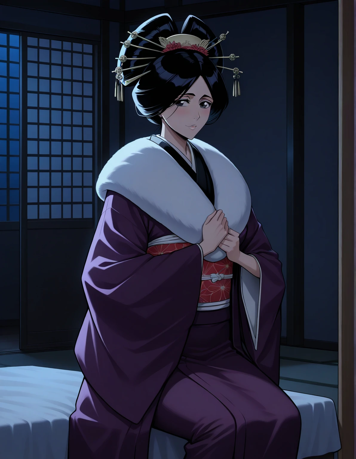 Bleach art style, detailed description, night, dark room, Bleach ...