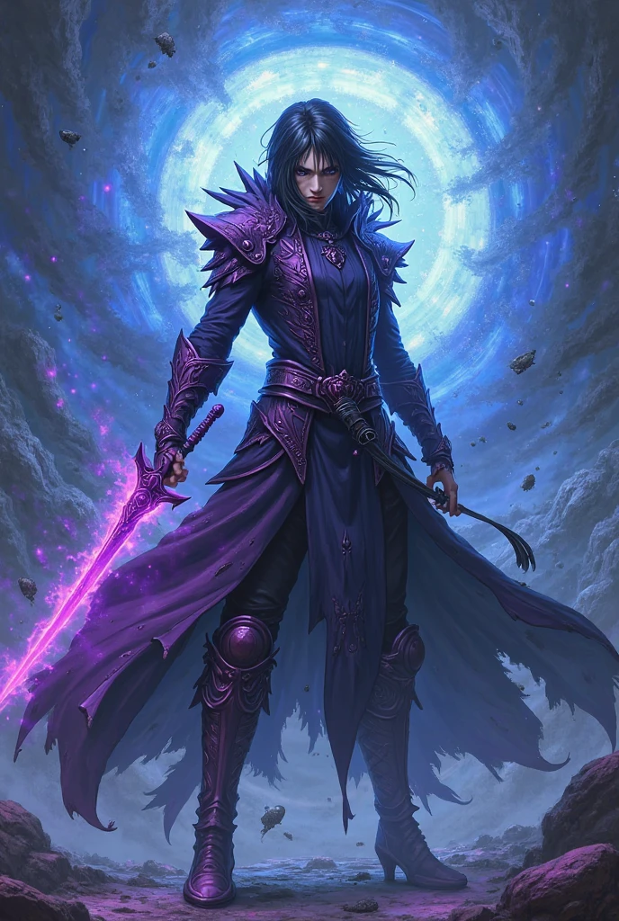 An anime man that has a purple dagger, psychic ability, black haired ...