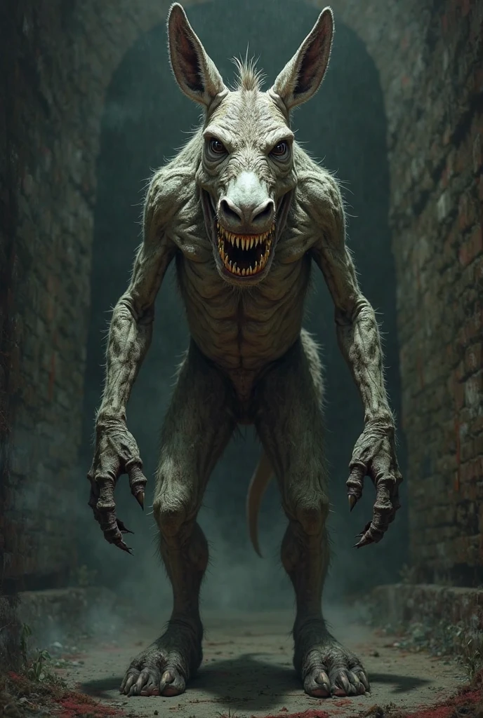 a humanoid donkey with a terrifying smile - SeaArt AI