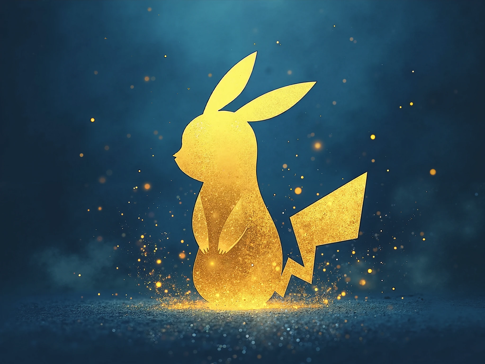(solid color,Blue and Gold exclusive:1.5 ), Golden Pikachu silhouette ...